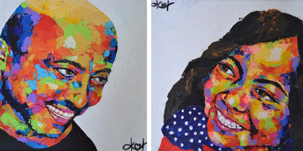 Kay Lovesah – abstract portrait artist working with palette knives